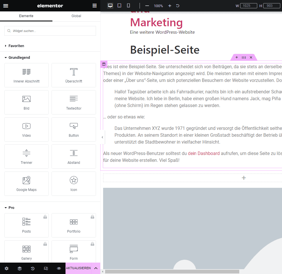 wordpress elementor banner size
