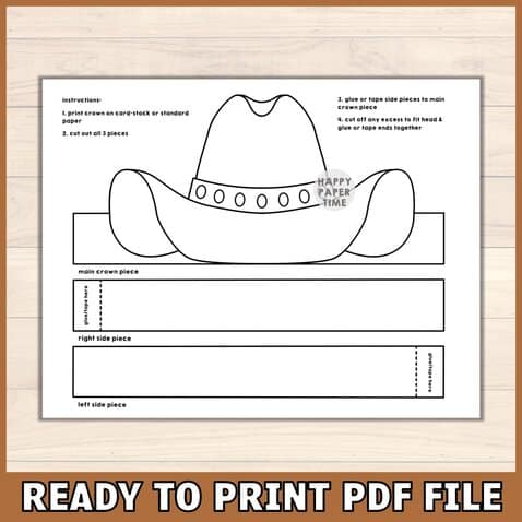 western hat coloring page