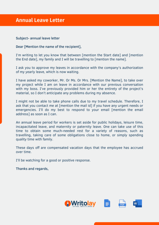 How Do I Write An Annual Leave Letter - Infoupdate.org