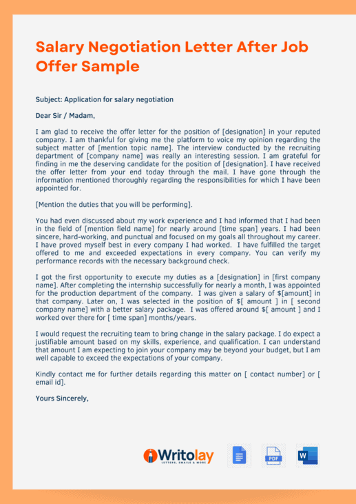 Severance Package Negotiation Letter Template - Infoupdate.org