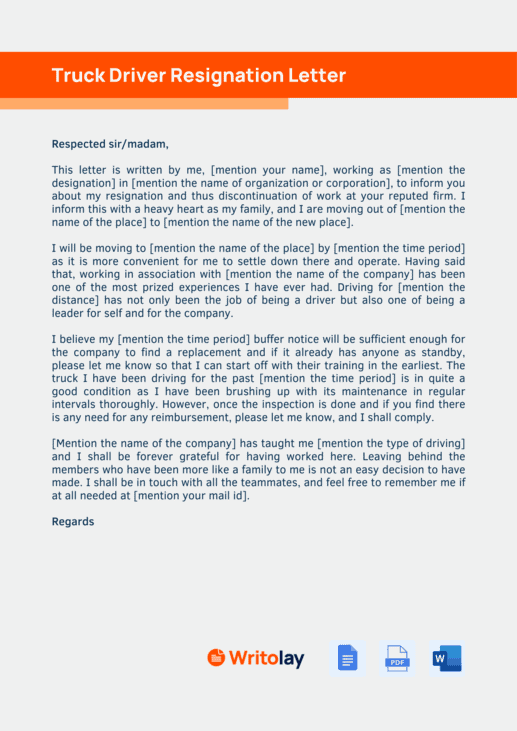 How To Make Resignation Letter For Driver - Infoupdate.org