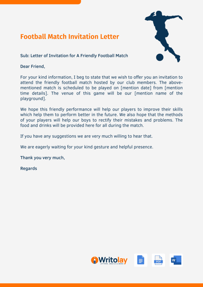 How To Write Invitation Letter For Friendly Match Invitation ...