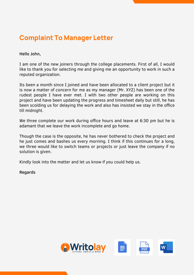 How To Write A Complaint Letter To The Manager - Infoupdate.org