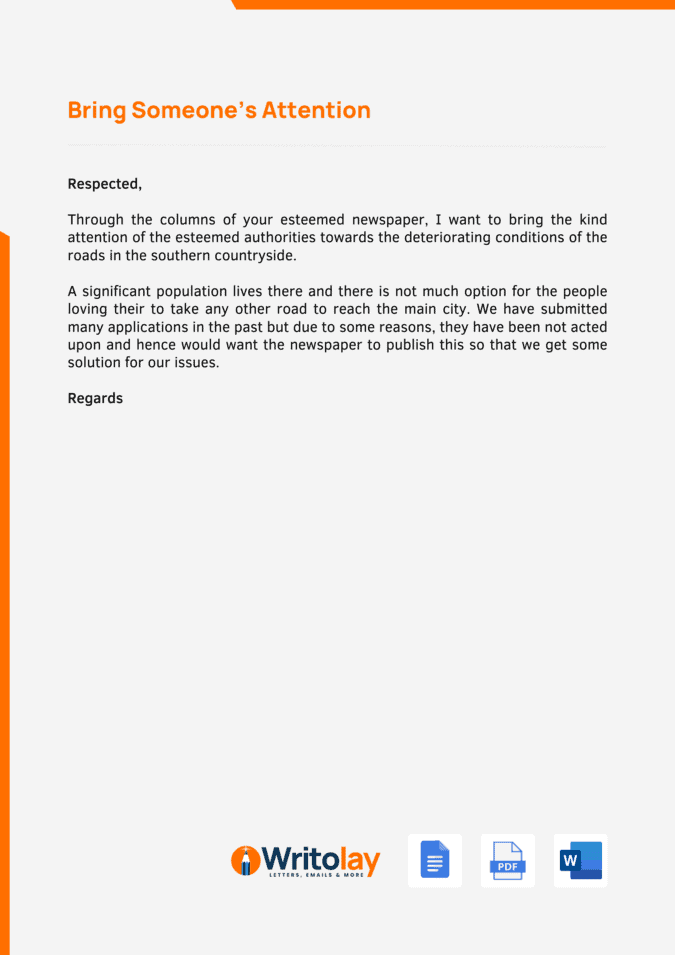 Attention To Letter Format