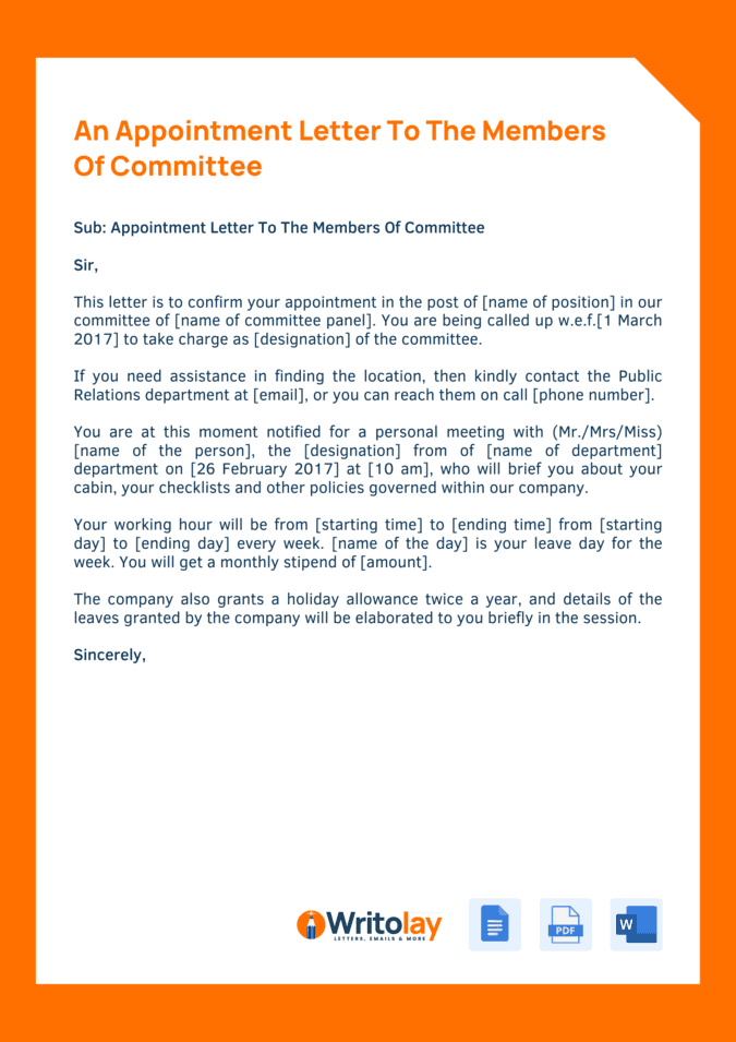 Posh Committee External Member Appointment Letter Format - Infoupdate.org