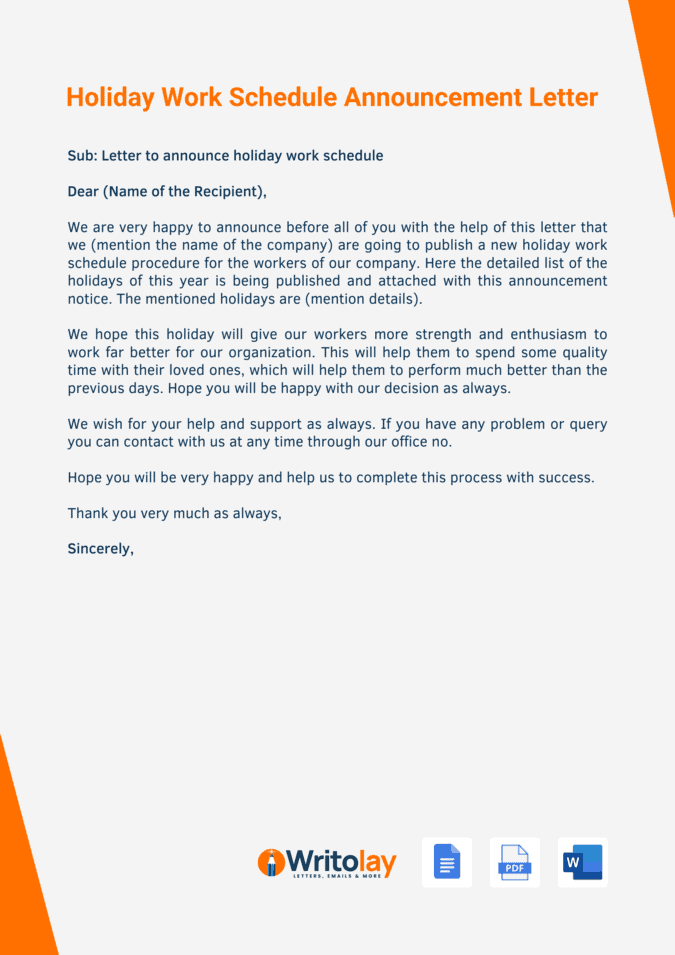 announcement letter example