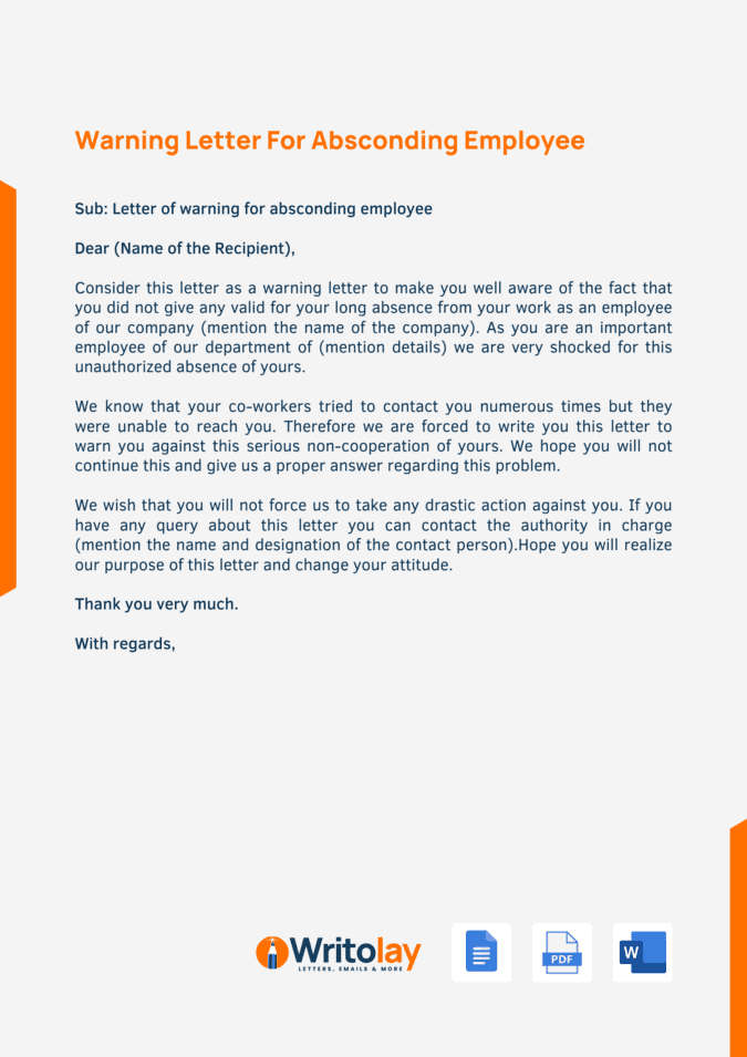 Warning Letter For Employee Attitude - Infoupdate.org