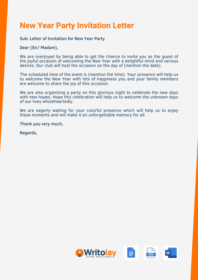 Write A Letter To Invite Your Friend To New Year S Party - Infoupdate.org