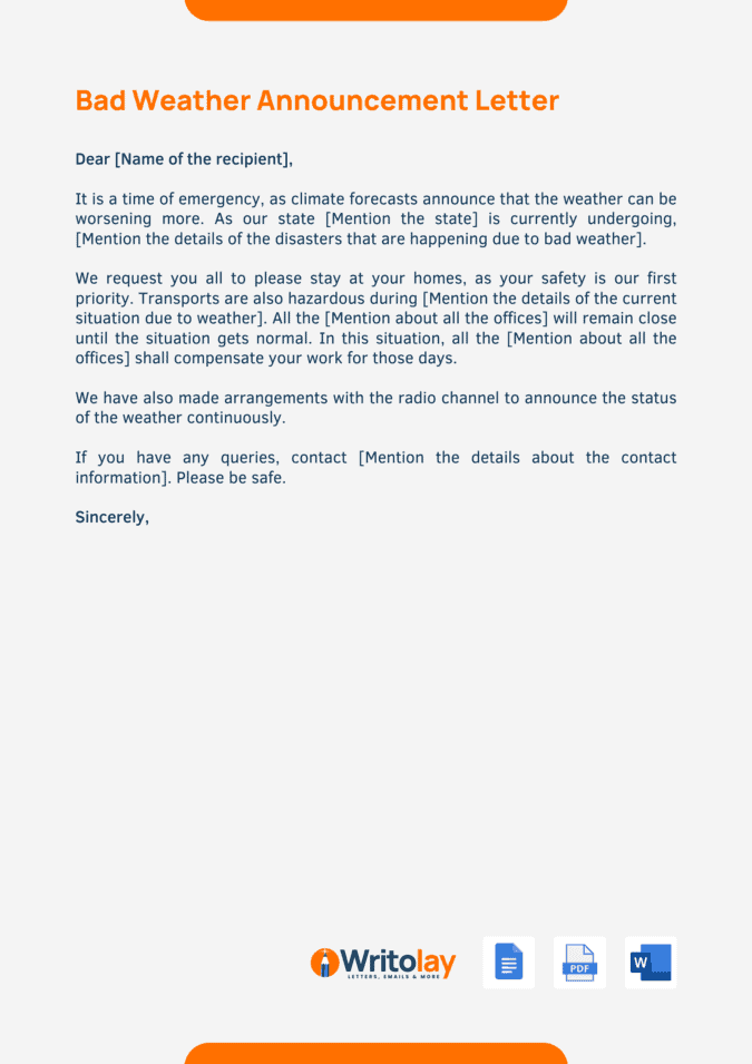 Announcement Letter Example