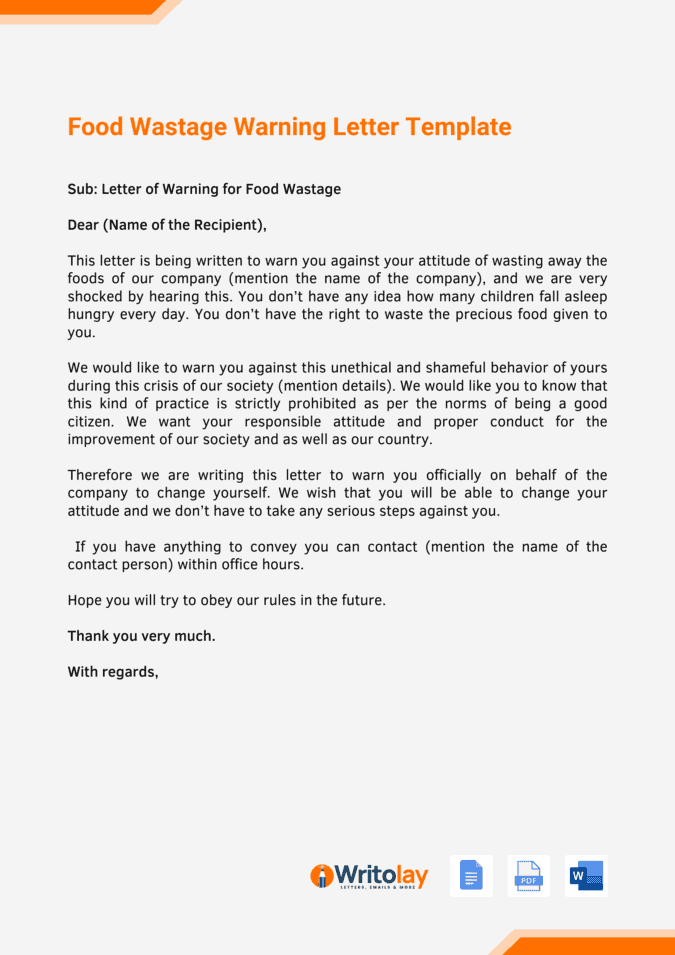 Warning Letter For Sleeping During Working Hours In India - Infoupdate.org