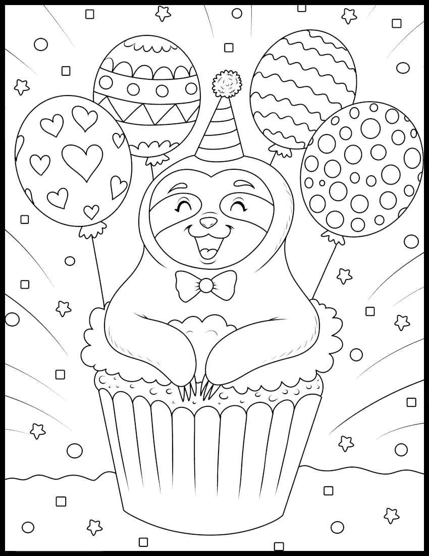 Sloth Coloring Page