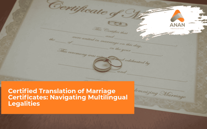 Marriage Certificate Translation Template Marriage Certificate