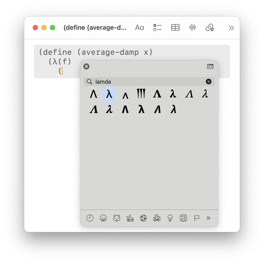 lambda symbol in keyboard