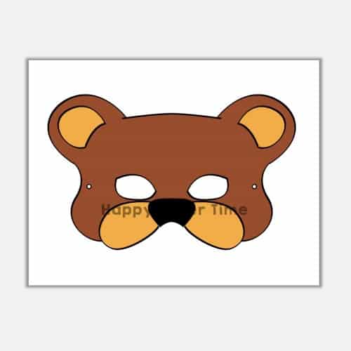bear mask template printable