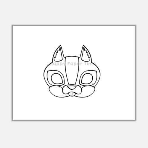squirrel face mask drawing