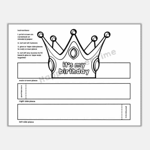 printable colouring crowns