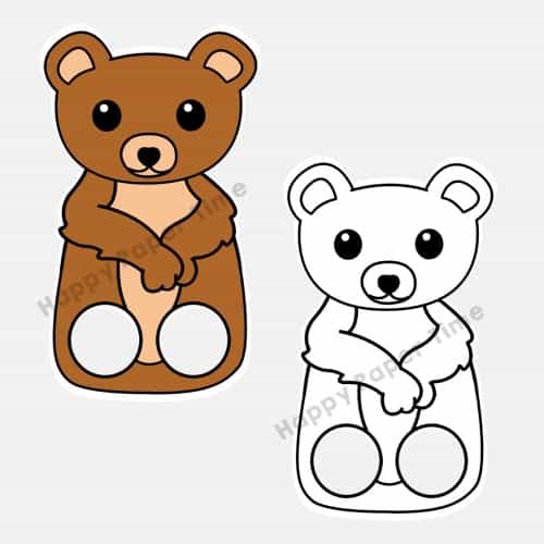 bear puppet template printable