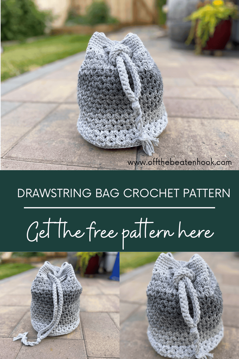 drawstring purse crochet