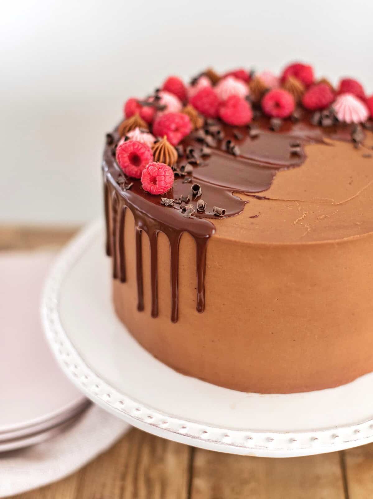 chocolate raspberry wedding cake
