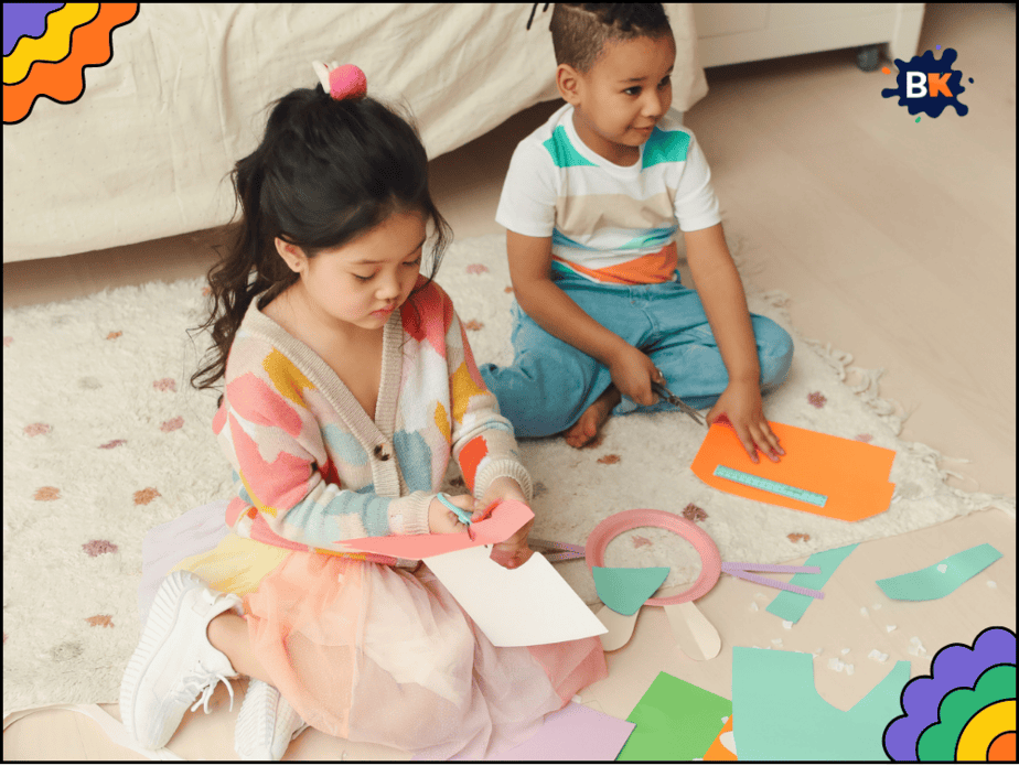 Kids Making Collage