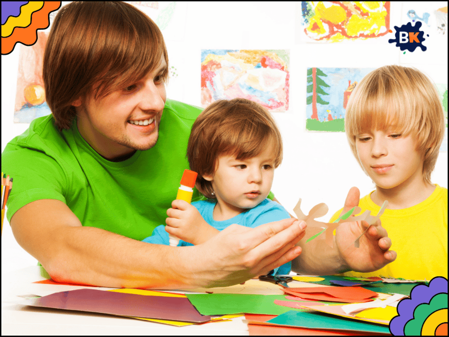 Kids Making Collage