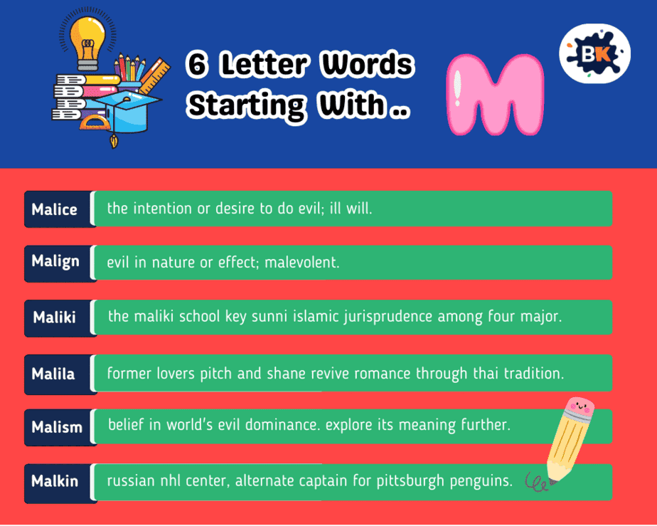 M Words For Kids In English
