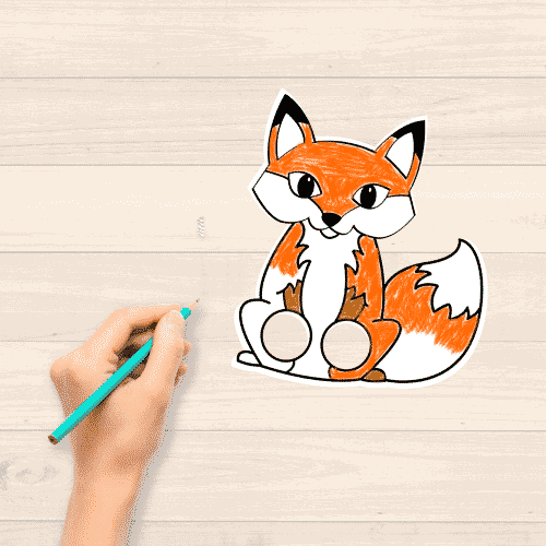 fox puppet drawing