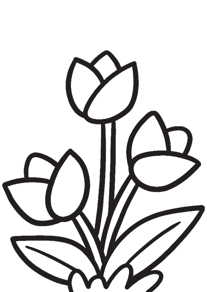 simple flower colouring sheets