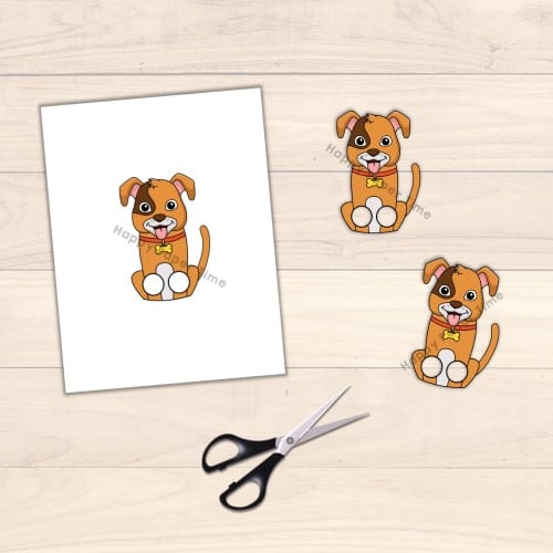dog puppet printable template
