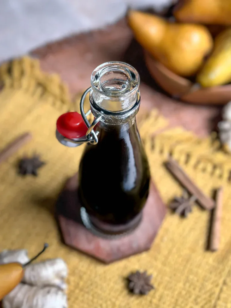Spiced Pear Simple Syrup for Drinks, Desserts & More