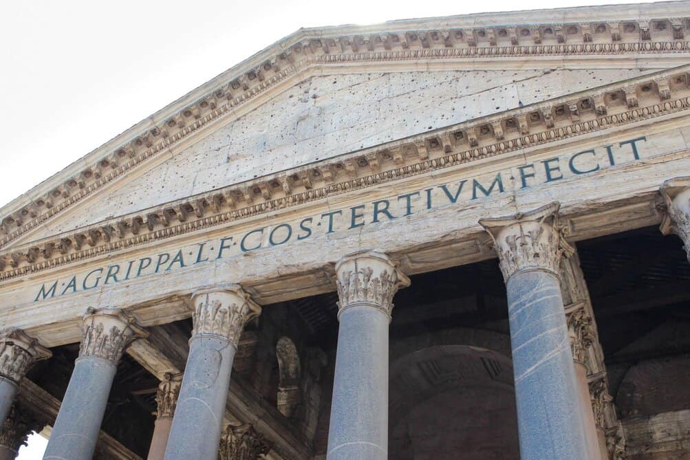 inscription facade pantheon rome