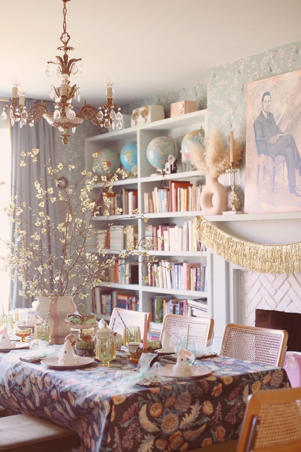 tea party window display