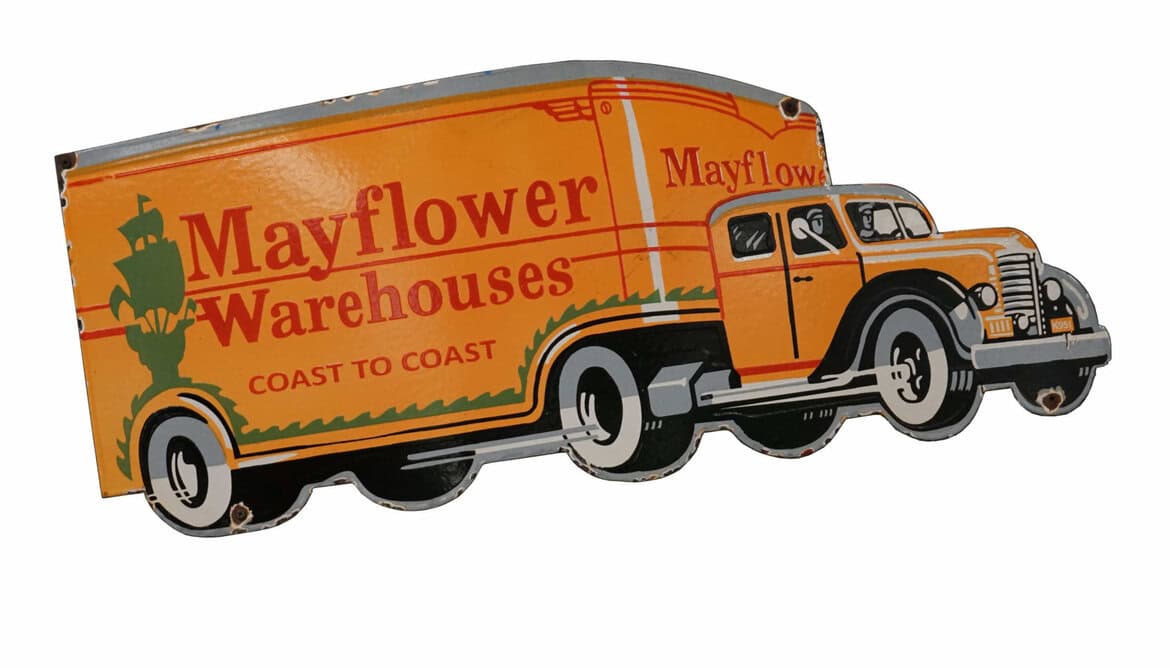 Vintage Mayflower Porcelain Sign | EJ'S Auction & Appraisal