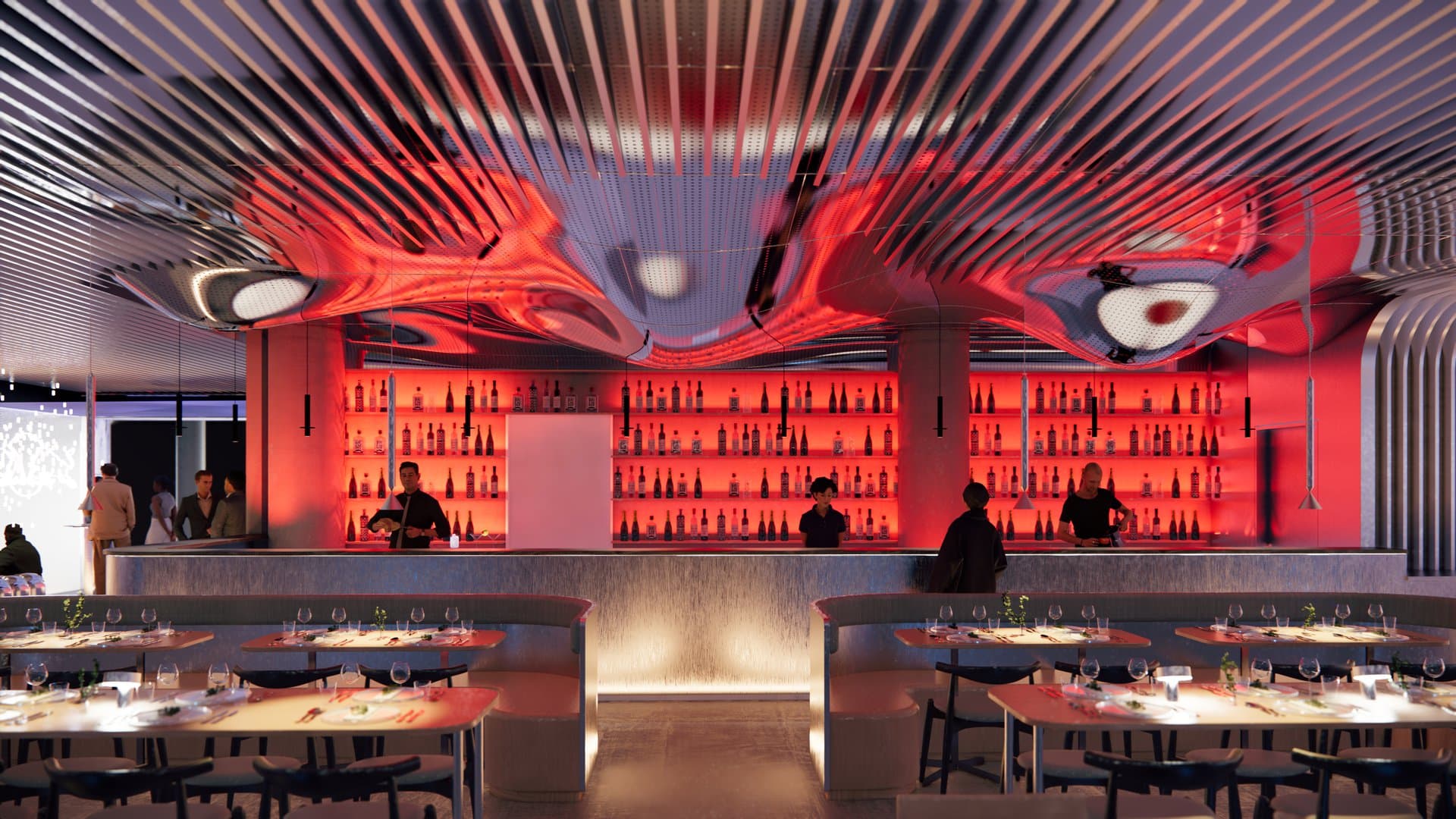 A cloud-like ceiling