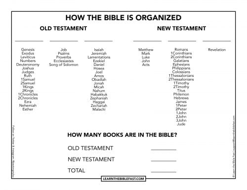 How the Bible is Organized Request – Learn the Bible Fast