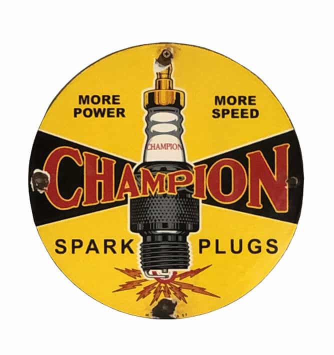 Champion Spark Plug Porcelain Sign | EJ'S Auction & Appraisal