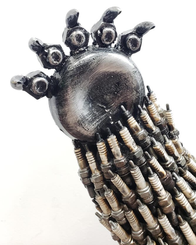 Spark Plug Panda Recycled Metal Art Sculpture | EJ'S Auction & Appraisal