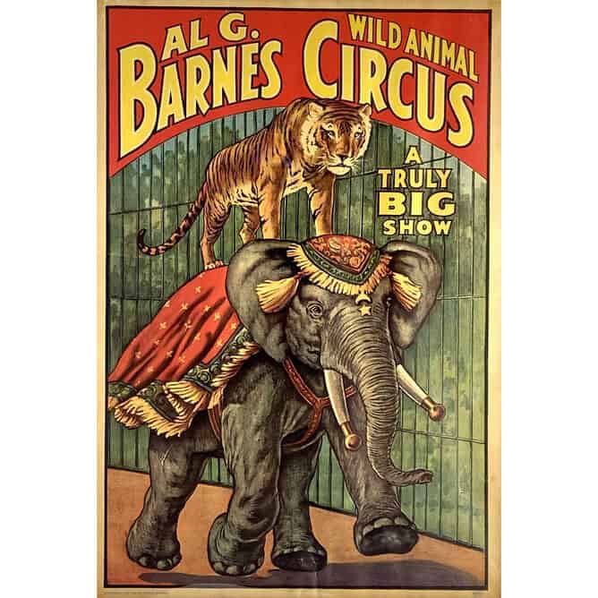 Vintage 1960s Al G. Barnes Circus Poster | EJ'S Auction & Appraisal