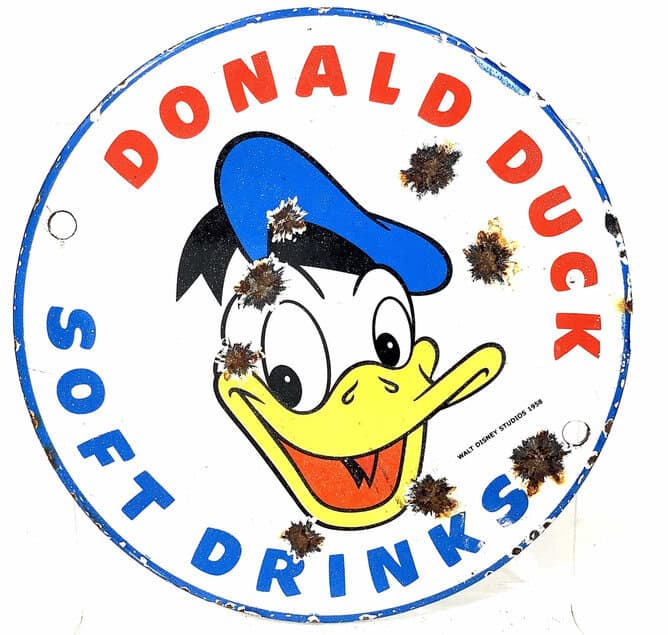 Porcelain Enameled Walt Disney Donald Duck Sign | EJ'S Auction & Appraisal