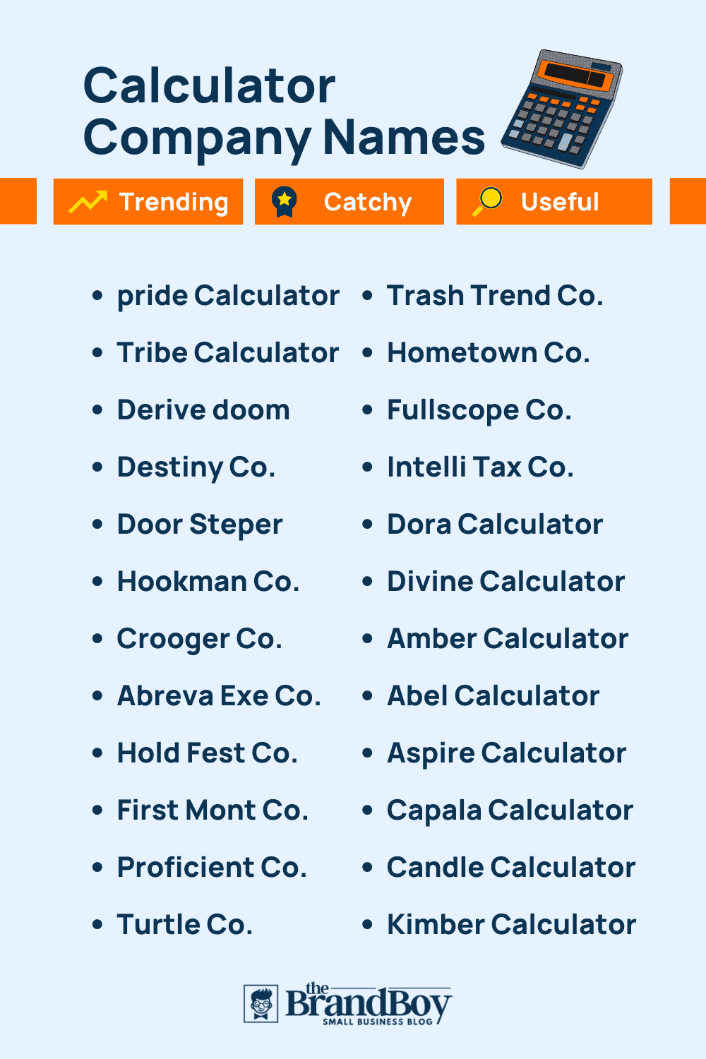 800+ Calculator Brand Name Ideas With (Generator + Guide) - BrandBoy