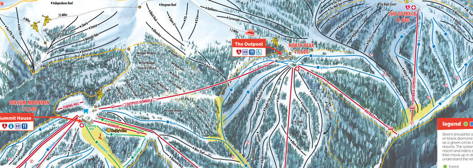 Keystone Colorado Trail Map Keystone Ski Trail Map Framed Print