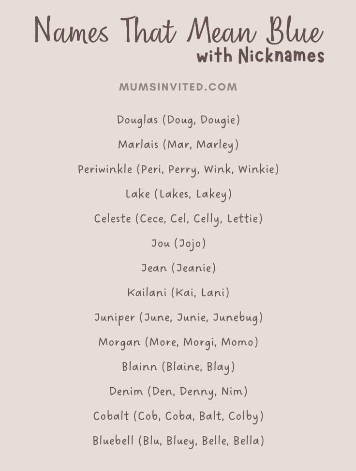 Blue Color Names For Girls