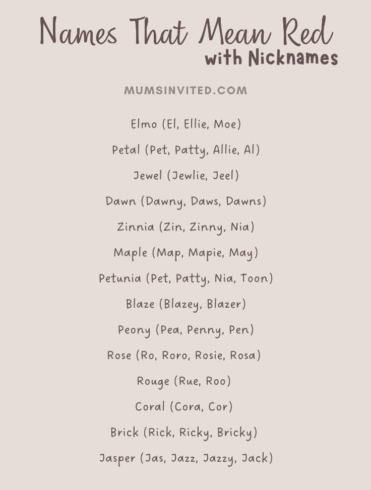 cute red names