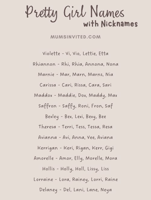 pretty baby girl middle names