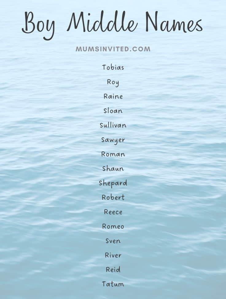 typical boy middle names