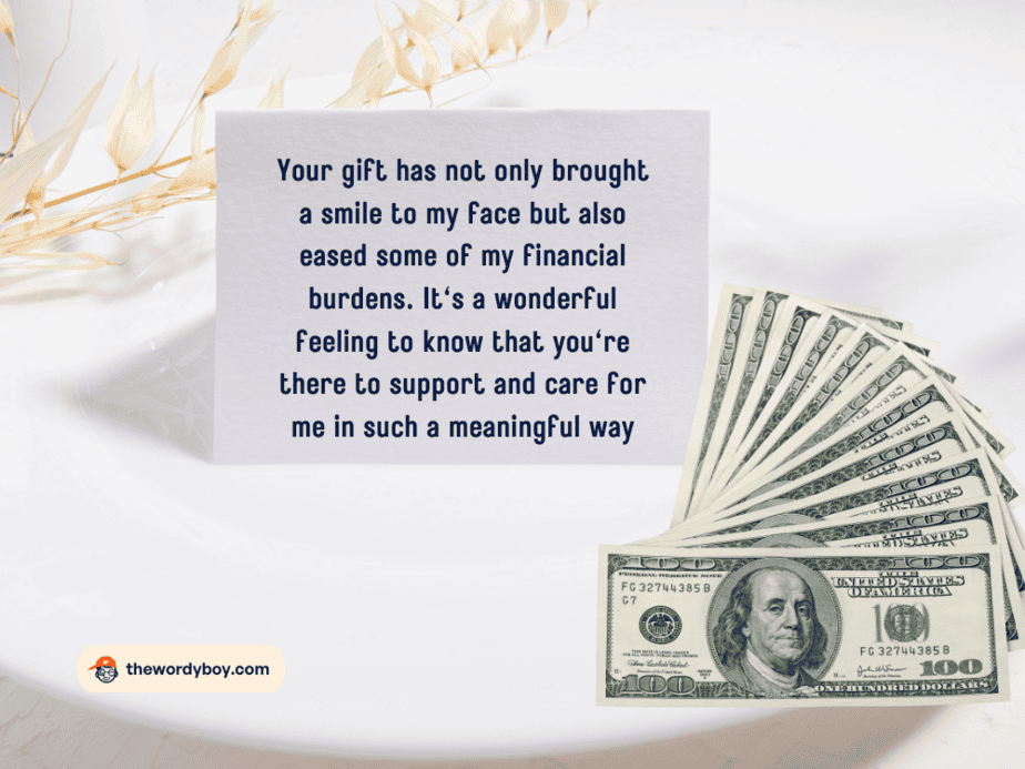 Thank You Messages For Money Gift 40 Thank You Card For Money In 2020