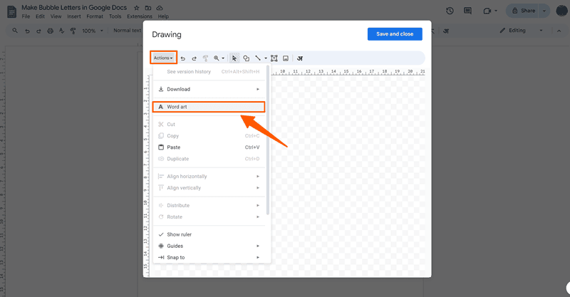 bubble letters google docs