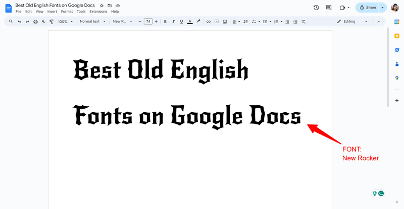 old writing font google docs