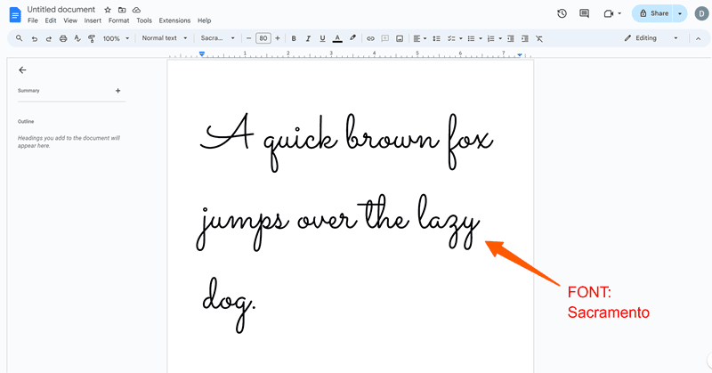 fancy cursive fonts in google docs