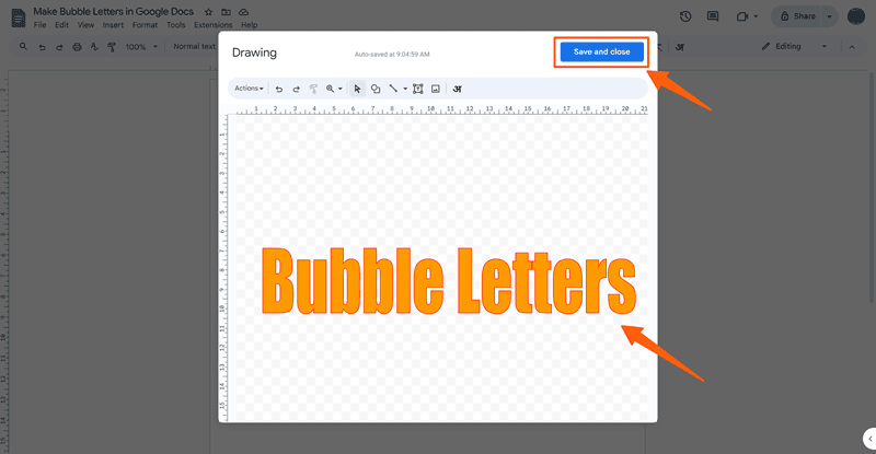 bubble letters font google docs